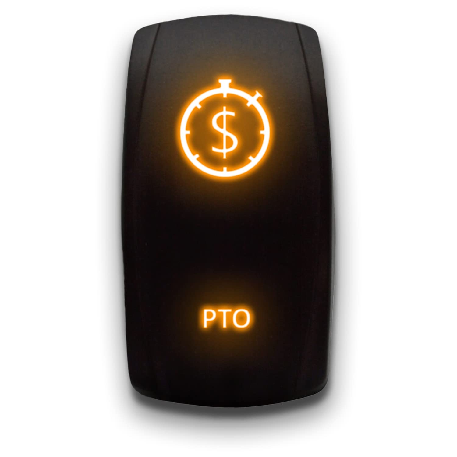 PTO - Orange - Laser Etched Toggle Switch 20A 12V - Vertical Rocker ...