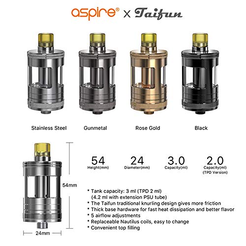 aspire Nautilus GT レビュー｜Taifunによるデザイン！BVCコイルアトマイザー！ | VAPE Circuit