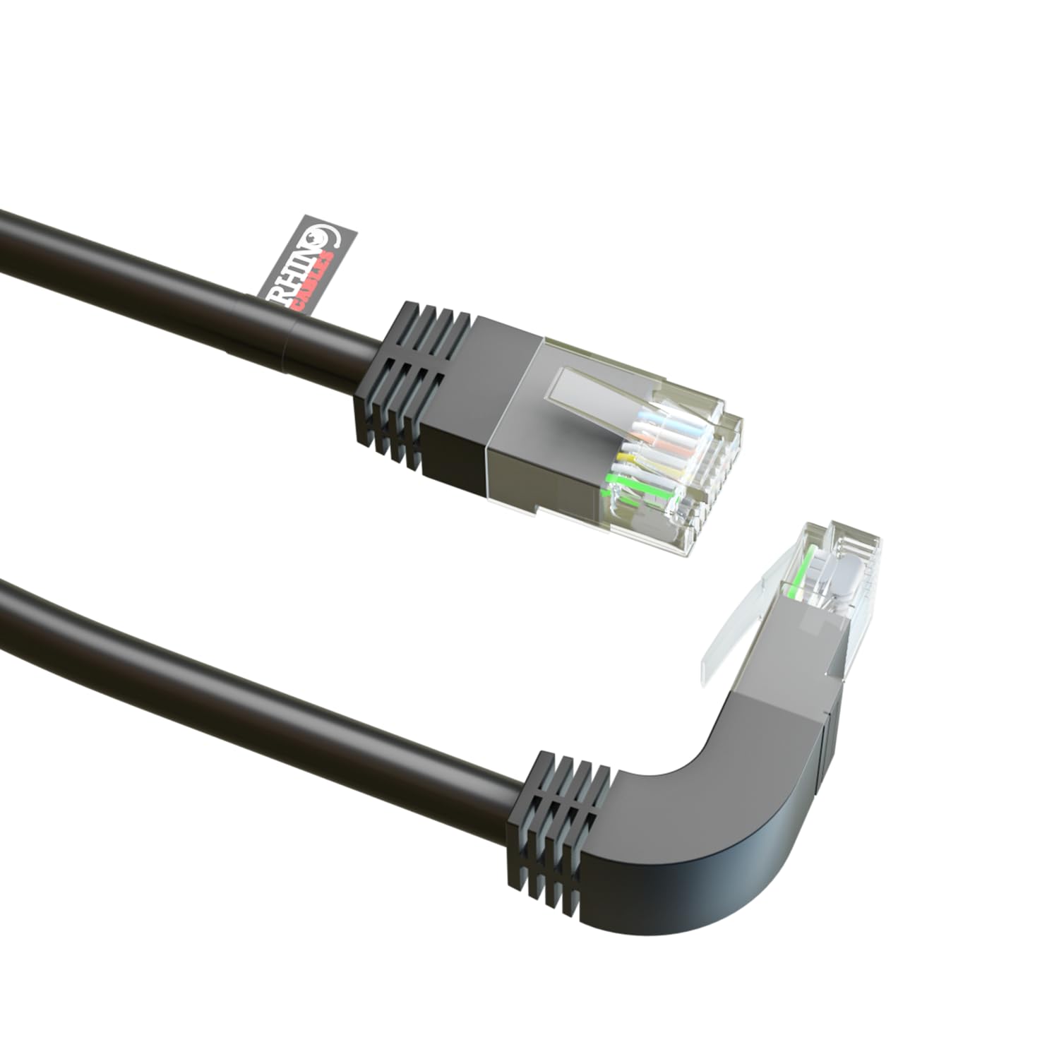 rhinocables RJ45 Network Cable Straight to Right Angle UP 90 Degree ...