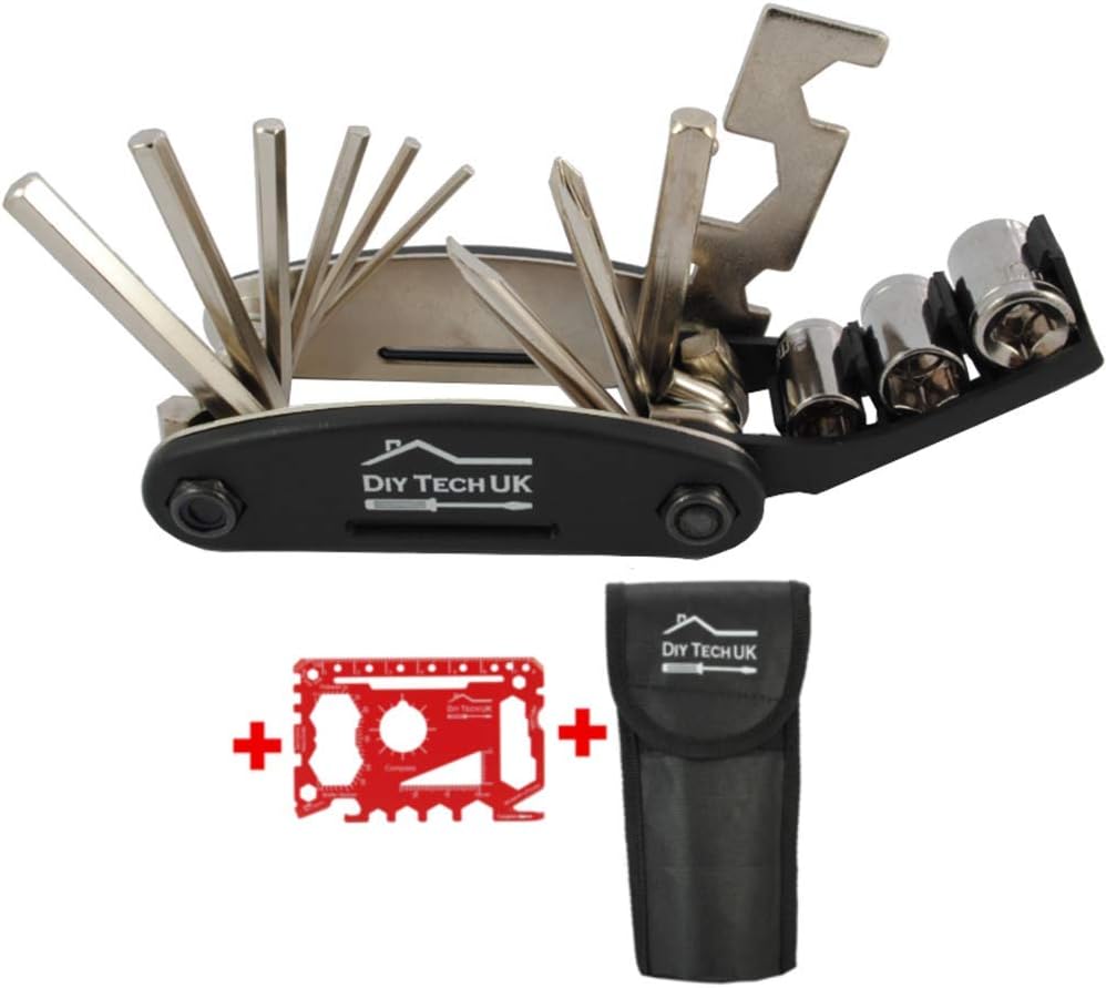 DIY TECH UK - 16 in 1 - Allen Keys Multi Tool Set Cycling Bicycle Bike ...