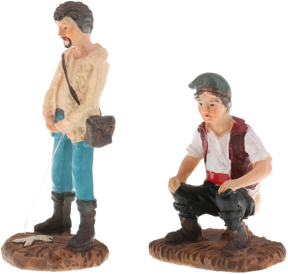 BESSTUUP Sand WC Poop Pee Dolls People Resin Craft for RR Model ...