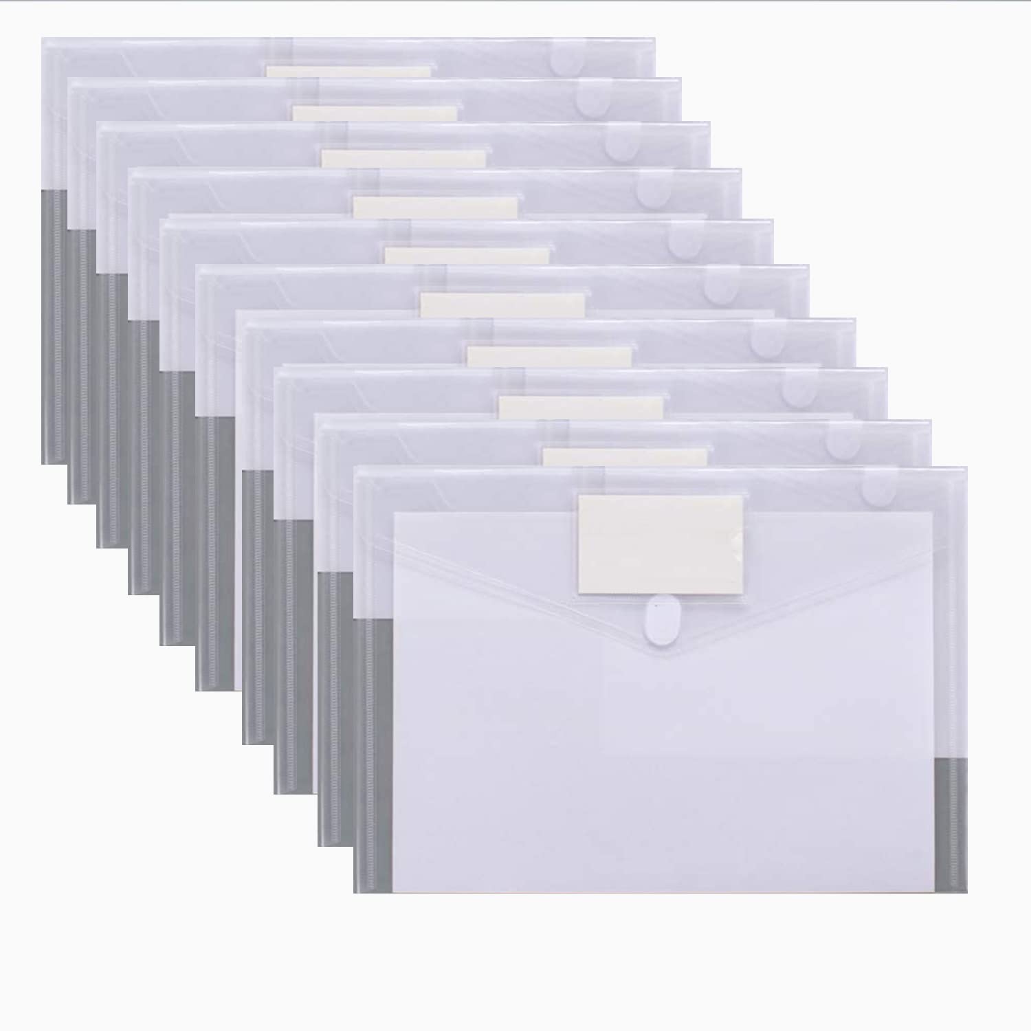 Elecdon 10 Pack Plastic Envelopesexpanding File Folders Elecdon Clear ...