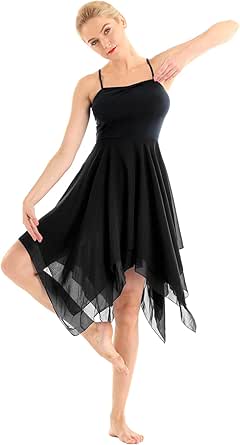 Amazon.com: Yhong Women Elegant Lyrical Ballet Dance Costume Asymmetrical Modern Contemporary ...