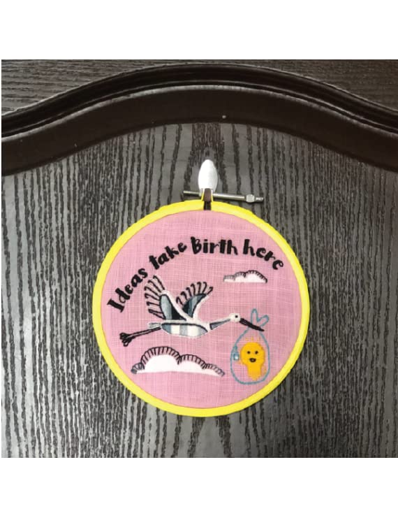 RAANISH, Ideas TAKE Birth HERE, Hand Embroidered Wall Decor, Hand ...