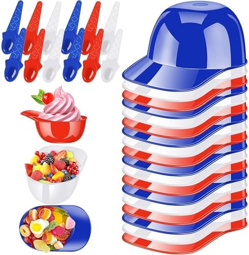 Amazon.com | Szsrcywd 24 Pack Plastic Baseball Helmet Bowl,Mini Ice ...