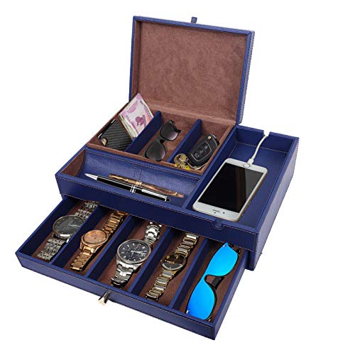 DFR Stylish Slider Compartment Storage Box Blue Colour - Rectangular ...