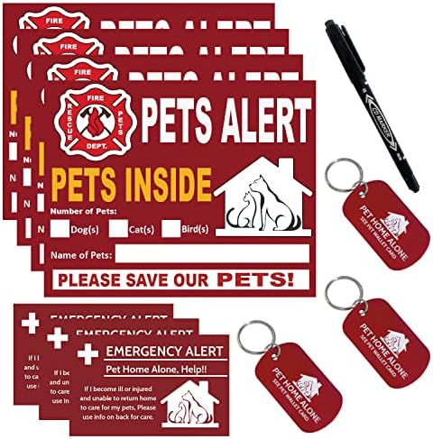 Amazon.com: Pets Alert Pets Inside Sticker-Pets Safety Alert and Rescue ...
