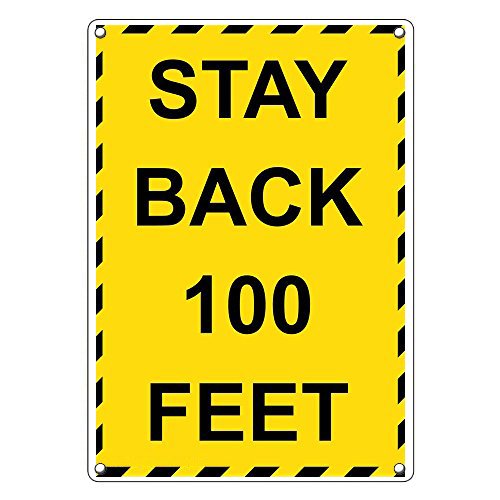 Amazon.com: Weatherproof Plastic Vertical Stay Back 100 Feet Sign with ...