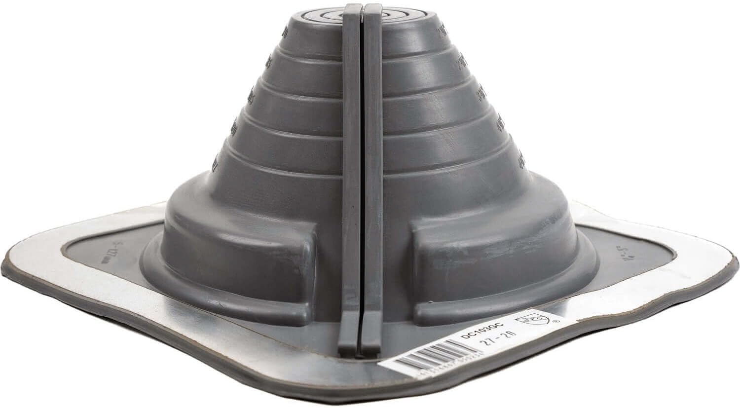 #3 (1/4" to 5") DEKTITE Square Base Combo Pipe Flashing Boot: Gray EPDM ...