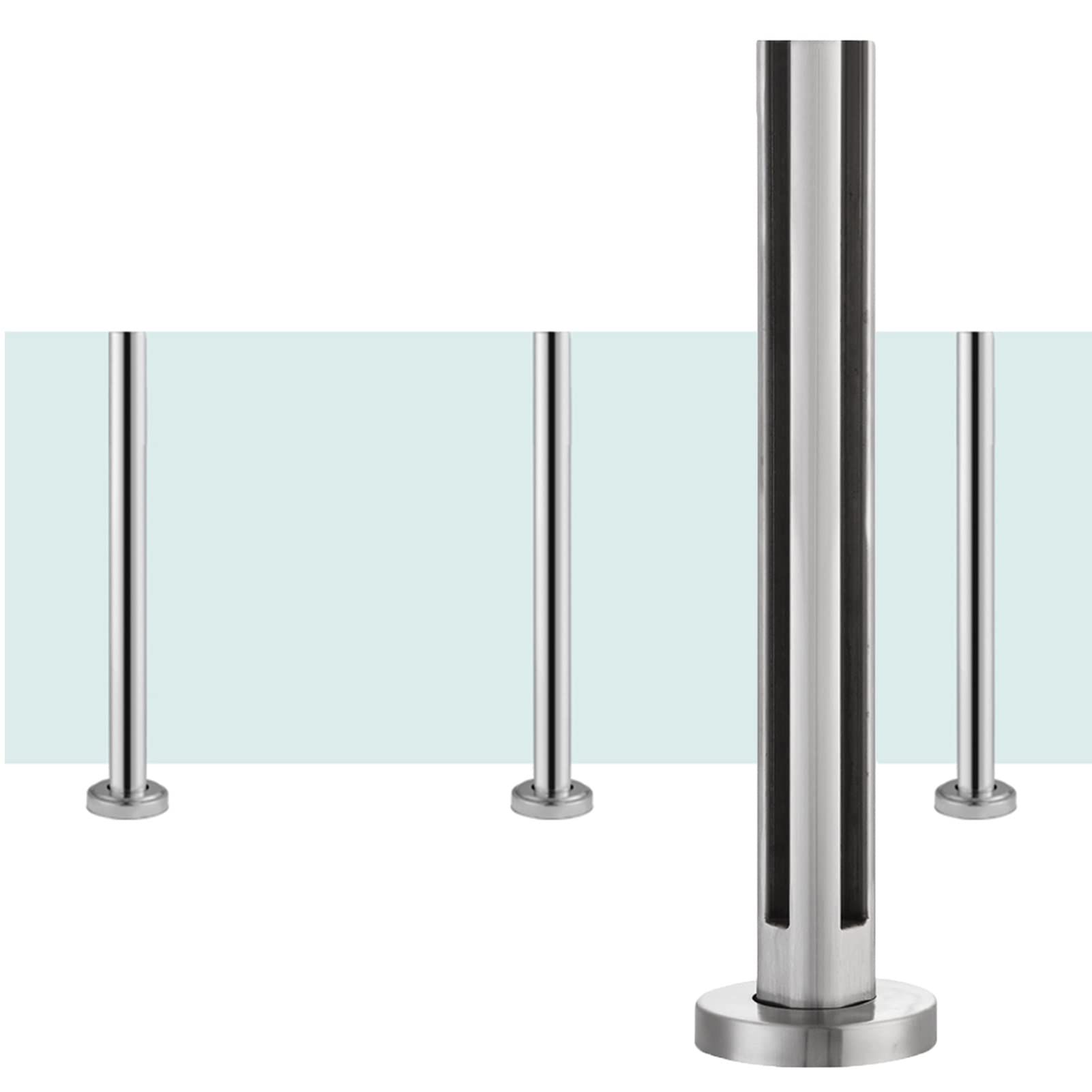 Buy Heavy Duty Railing Fence Pole Handrail, Safety Glass Railings ...