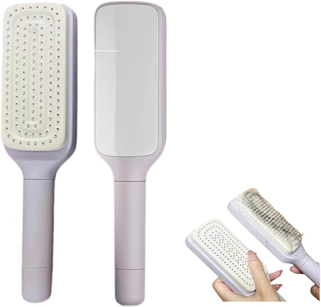Amazon.com : Self Cleaning Hair Brushes, Easy Clean Hair Brush with ...