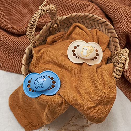 Mam Original Skinsoft Silicone Dummies with Dummy Bag, 16 Months, Light ...