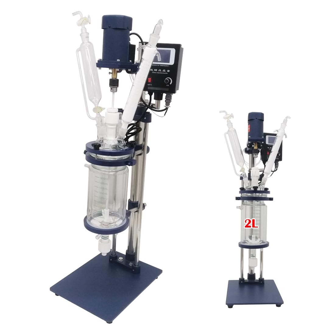 Buy INTBUYING Glass Reactor 2L Glass Reaction Kettle Double-Layer Glass ...