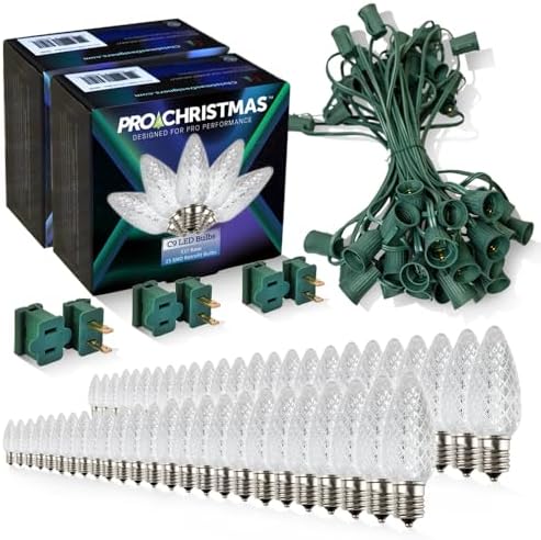 Amazon.com: Pro Christmas C9 LED Christmas Light Kit for Rooflines ...