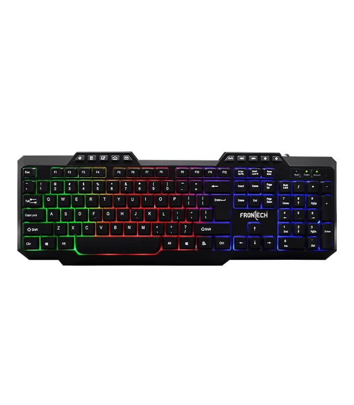 FRONTECH KB-0034 Black Wired Gaming Keyboard with Multicolor RGB ...