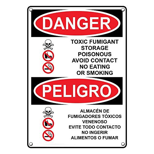 Weatherproof Plastic Vertical OSHA Danger Toxic Fumigant Storage ...