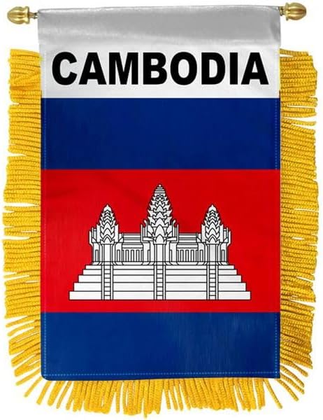 Amazon.com : Cambodia Mini Flag Small Banner - 4x6 Inch Car Window Flag ...