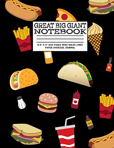 Great Big Giant Notebook 8.5" X 11" 500 Pages Wide Ruled Lined Paper ...