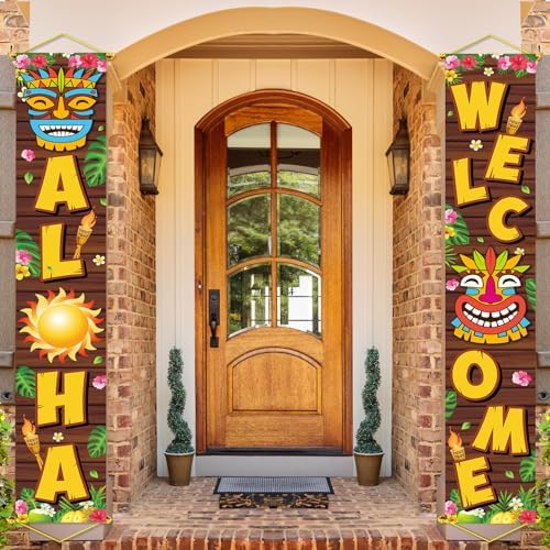 Amazon.com: Tiki Banner Luau Hawaiian Party Decorations Set Tiki Totem ...