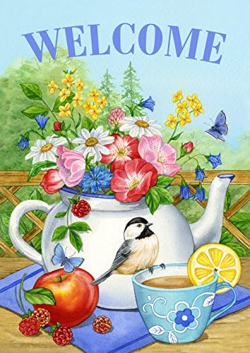 Amazon.com : Toland Home Garden 109136 Geranium Basket Spring Flag ...