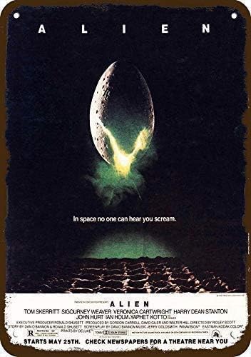 Amazon.com: HomDeo Metal Signs Vintage Novelty Wall Decor Aliens Movie ...