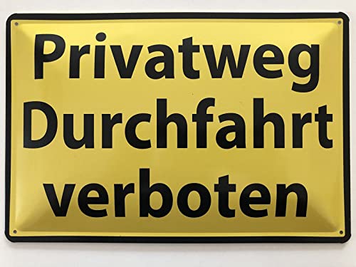 Tin Sign 20 x 30 cm Domed Private Path Passage Prohibited Warning Sign ...