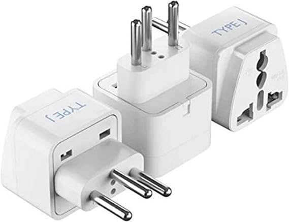 Amazon.com: Ceptics Switzerland Travel Plug Adapter (Type J) - 3 Pack ...