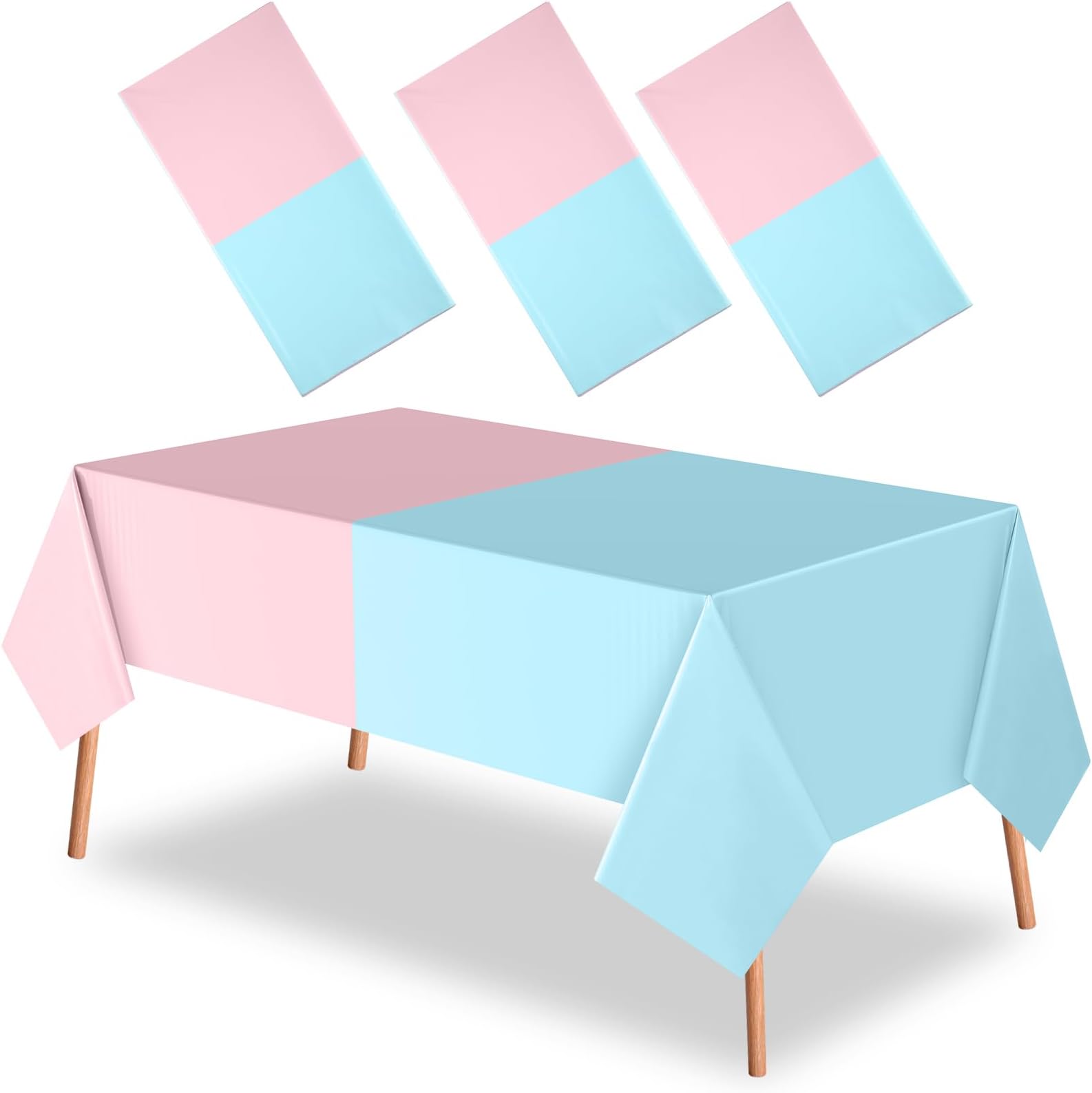Amazon.com: 6 Pack Pink and Blue Confetti Plastic Table Covers for ...