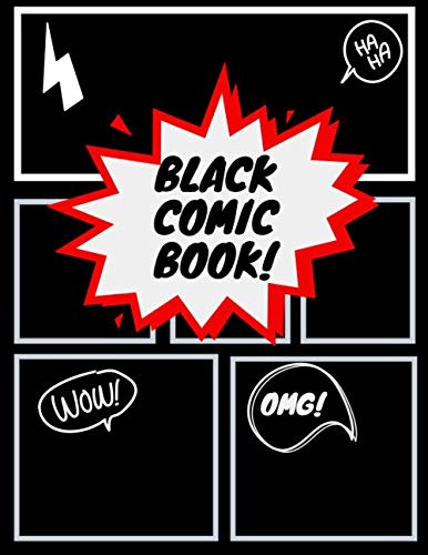 BLACK COMIC BOOK!: comic book with a large BLACK pages for kids and ...