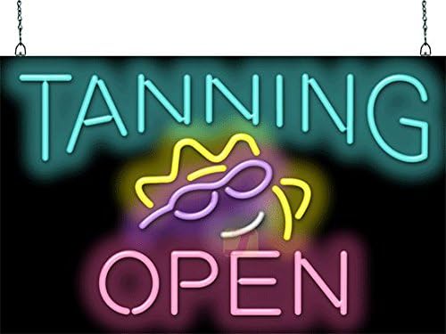 Tanning Open Neon Sign - Large Size - 32" wide x 20" high - Real ...