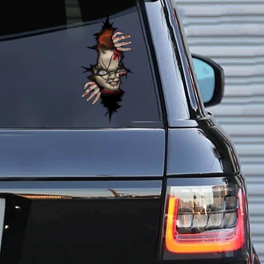 Amazon.com: Iprokiu Horror Car Decal 3D Funny Peeking Sticker for Car ...