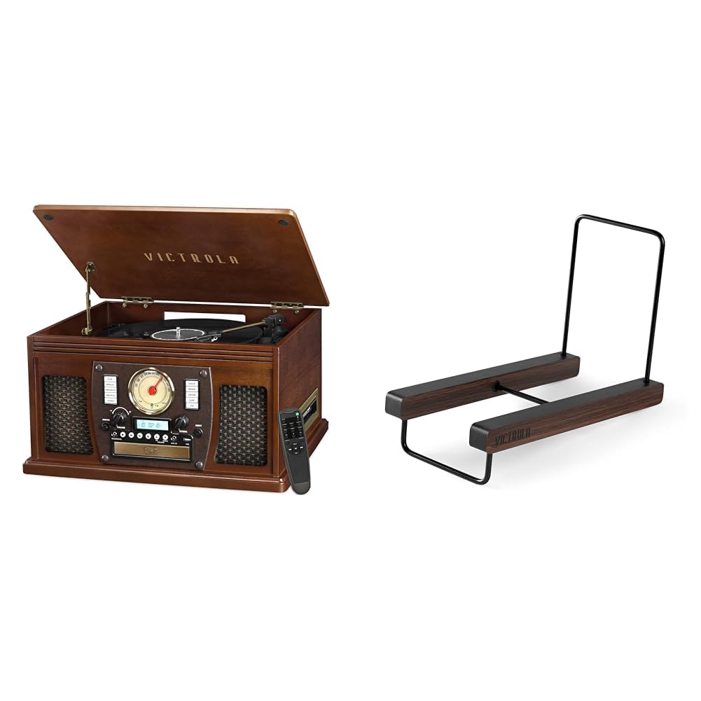 Amazon.com: Victrola 8-in-1 Bluetooth Record Player & Multimedia Center ...