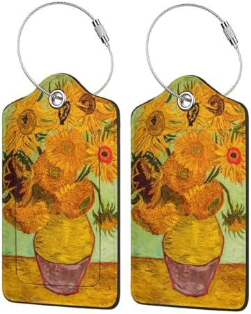 Amazon.com: Sunflowers in Vase Van Gogh Leather Luggage Tag,Privacy ...
