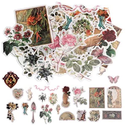 PROBEROS® 60 pcs Ephemera Pack, Plants Style Note Decoration Self ...