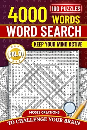 Amazon.com: 4,000 Word Search in 100 Puzzles Vol. 1: Endless Word Fun ...