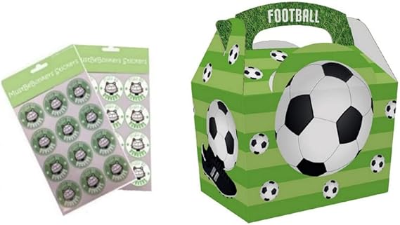 mbb 40 x Boys Football Food Boxes - Picnic Meal Bag ~ Sports Birthday ...