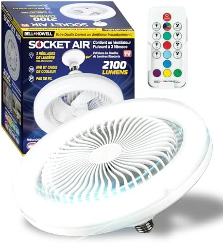 Amazon.com: Bell+Howell Socket Air Wireless Ceiling Fan with Remote ...