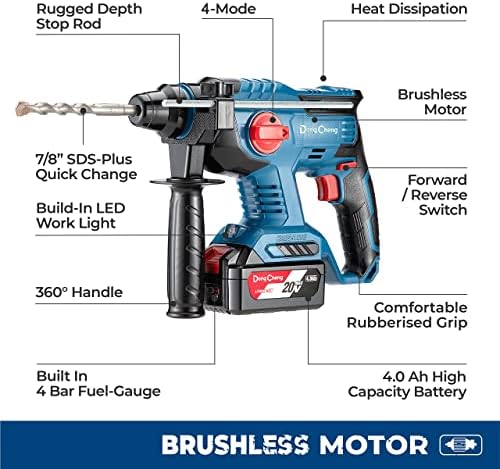 ᐅ DongCheng Akku Bohrhammer 18V: Kraftvoller Allrounder für Beton, Holz und Stahl!