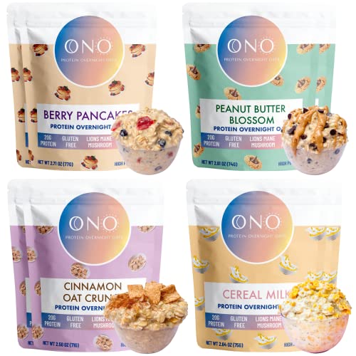 ONO Overnight Oats - Whey Variety Bundle (8 Pack) - 20g of Whey Protein ...