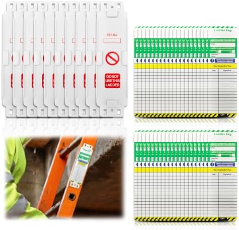 Ladder Tags and Holder Set,10 Ladder Inspection Tags with 40 Inserts ...
