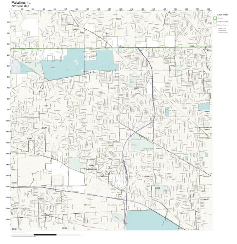 Zip Code Wall Map Of Palatine Il Zip Code Map | Desertcart INDIA