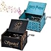 BLLREMIPSUR 2pcs Wooden Music Box Hand Cranked Music Box Harry Potter ...
