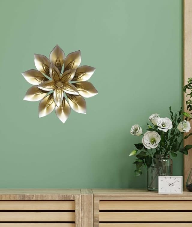 RP DECORIAN Metal Iron (GOLDEN FLOWER MED) Decorative Wall Art ...