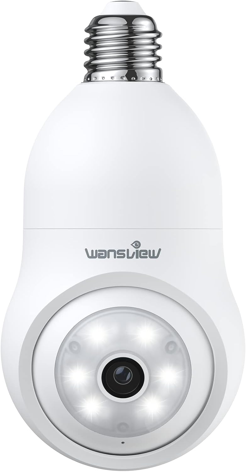 Amazon.com : wansview 2K Light Bulb Security Camera - 2.4G WiFi ...