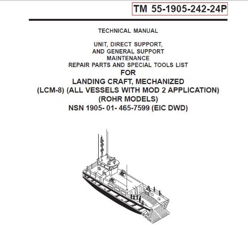 US Army, Technical Manual, TM 55-1905-242-24P, LANDING CRAFT ...