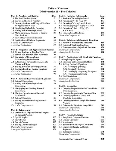 Dynamic Math Workbook - Complete Grade 11 Mathematics Curriculum (BC ...