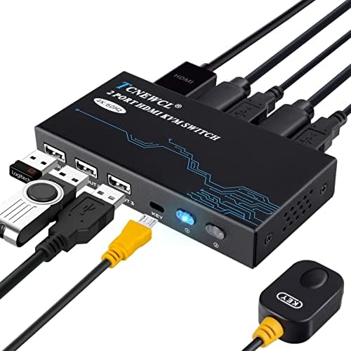 Amazon.com: KVM Switch, ABLEWE Aluminum KVM Switch HDMI,USB Switch for ...