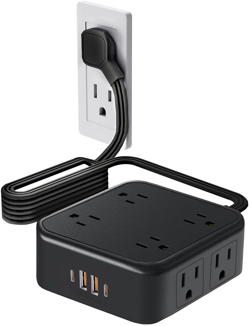 TESSAN Regleta Multicontacto Extension Electrica con Protector de ...