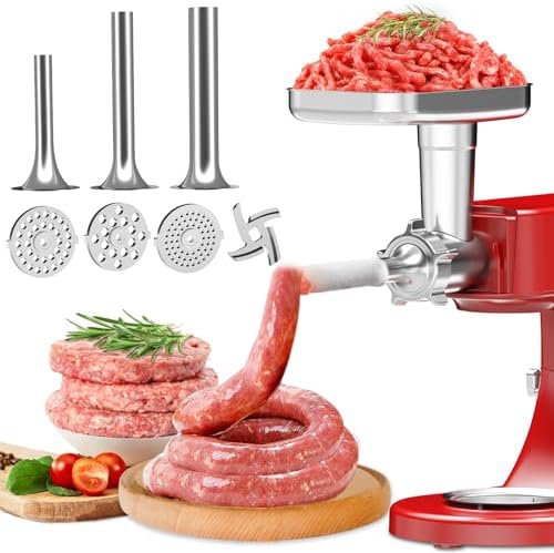 Amazon.com: Meat Grinder & Stainless Steel Slicer Shredder Attachment ...