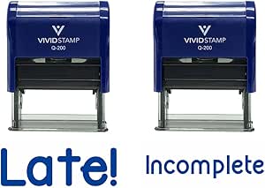 Amazon.com : Late! Teacher Self Inking Rubber Stamp/Incomplete Teacher ...